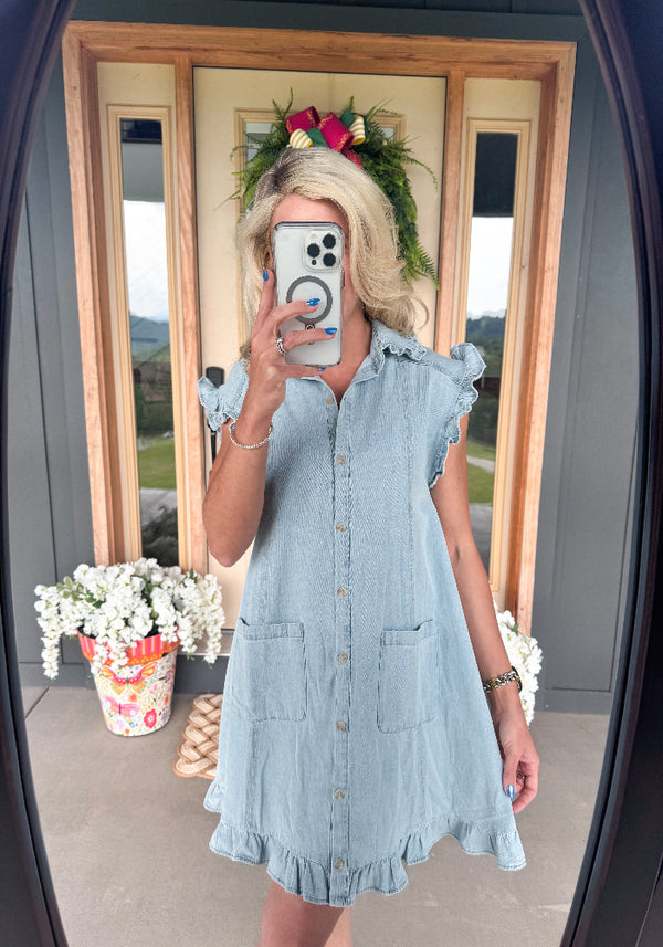 Whitley Denim Dress - Honey + Pine Clothing Company